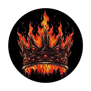 Burning Crown for Lords and Kings Lovers PopSockets Swappable PopGrip