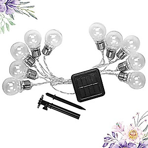 SOLUSTRE Solar Light Outdoor, 2. 5M 10LED Retro Bulbs String Lights Energy LED Waterproof Warm White Lamps for Festival Party Home Garden (Black)