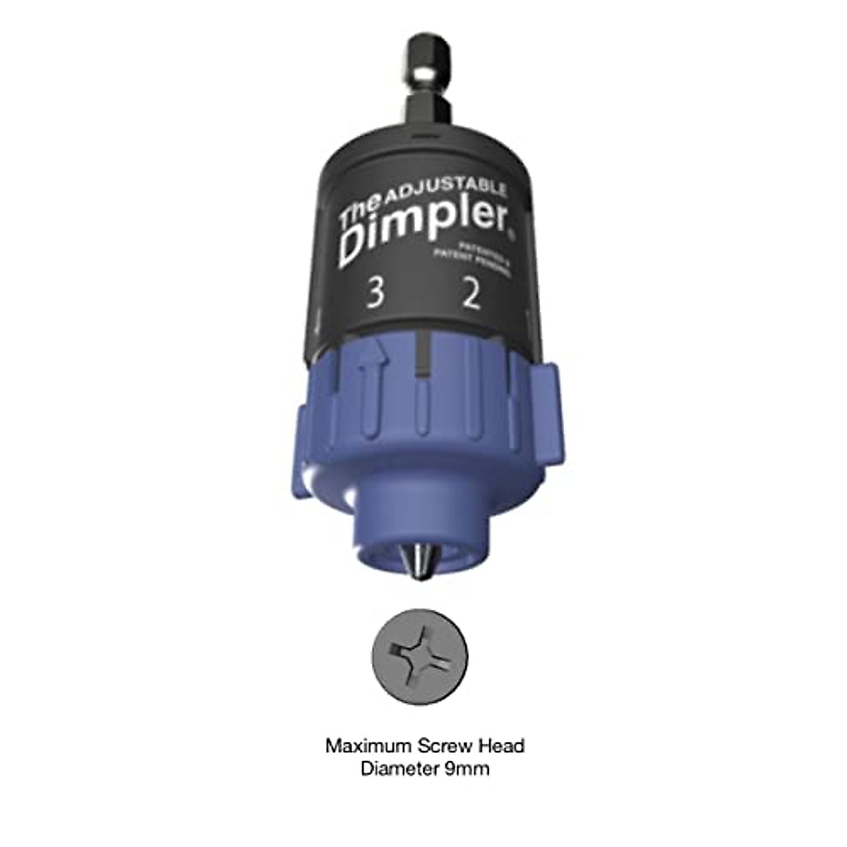 Adjustable DIMPLER ® Drywall Bit - Perfect for Converting Electric and Impact Drills into a Drywall and Deck Screw Gun holds the screw with a Powerful Magnet.