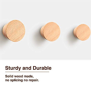 4 Packs Wooden Coat Hooks Wall Mounted Single Cone Wall Hook Rack Modern Handmade Single Coat Rack Hooks Cone Beech Wooden Craft Hat Towel Rack (Yellow)