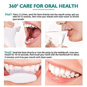 2 Pcs Mint Teeth Whitening Foam Toothpaste,Baking Soda Toothpaste,Ultra-Fine Mousse Foam Deep Clean Gums,Stain Removal,Oral Care Toothpaste Replacement