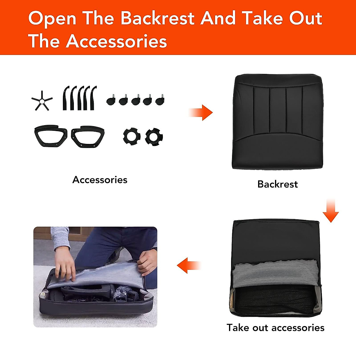 CLATINA Mid Back Leather Office Executive Chair with Lumbar Support and Padded Armrestes Swivel Adjustable Ergonomic Design for Home Computer Desk 4 Pack