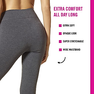 HUE Women's Legging, Graphite Heather, Medium