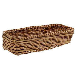 BESPORTBLE Wicker Cutlery Basket Rectangular Woven Baskets Bins Woven Forks Knives Spoons Storage Organizer Box Seagrass Basket for Silverware