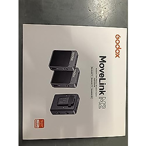 GODOX MoveLink M2 Dual Channel Wireless Microphone System, 2.4G Wireless Built-in Battery Microphone with Portable Type-C Charging Case, Lavalier Mic for Cameras, TikTok, Interview and Recording