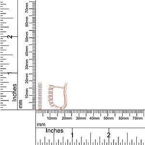 SAVEARTH DIAMONDS 3/4 ct. t.w Round Cut Lab Created Moissanite Diamond Huggie Hoop Earrings In 14k Rose Gold Over Sterling Silver Jewelry For Women (VVS1 Clarity, 0.75 Cttw)