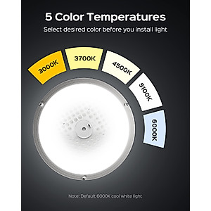 JACKYLED 13 Inch Flush Mount Ceiling Light, Brushed Nickel Ceiling Light Fixture, 3000K/3700K/4500K/5100K/6000K Dimmable Lighting for Bathroom Bedroom Kitchen Stairwell, 36W, 2 Pack