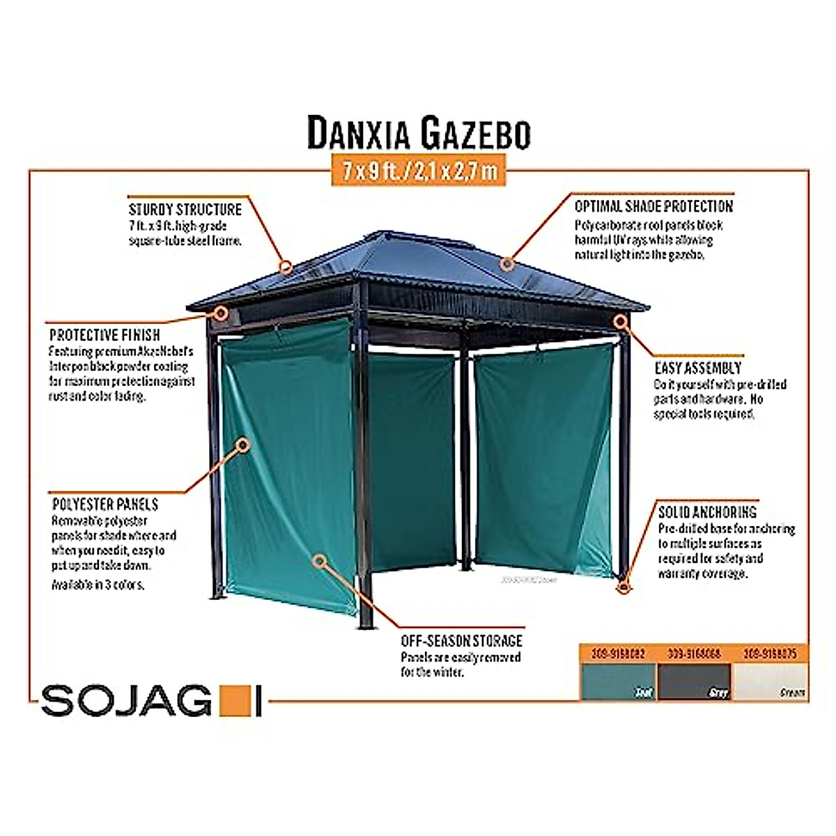 Sojag Danxia Cream 7 Ft. X 9 Ft. Gazebo