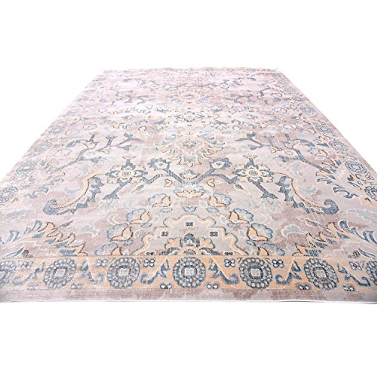 Unique Loom Paris Collection Pastel Tones Traditional Distressed Gray Area Rug (9' 0 x 12' 0)