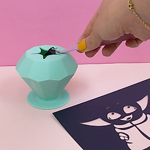 Craftelier - Waste Collector for Vinyl, Paper, Cardboard and Other Scrapbooking Materials | Made of Silicone | Approximate Dimensions 9 x 9 x 7 cm (3.54" x 3.54" x 2.76") - Turquoise Colour