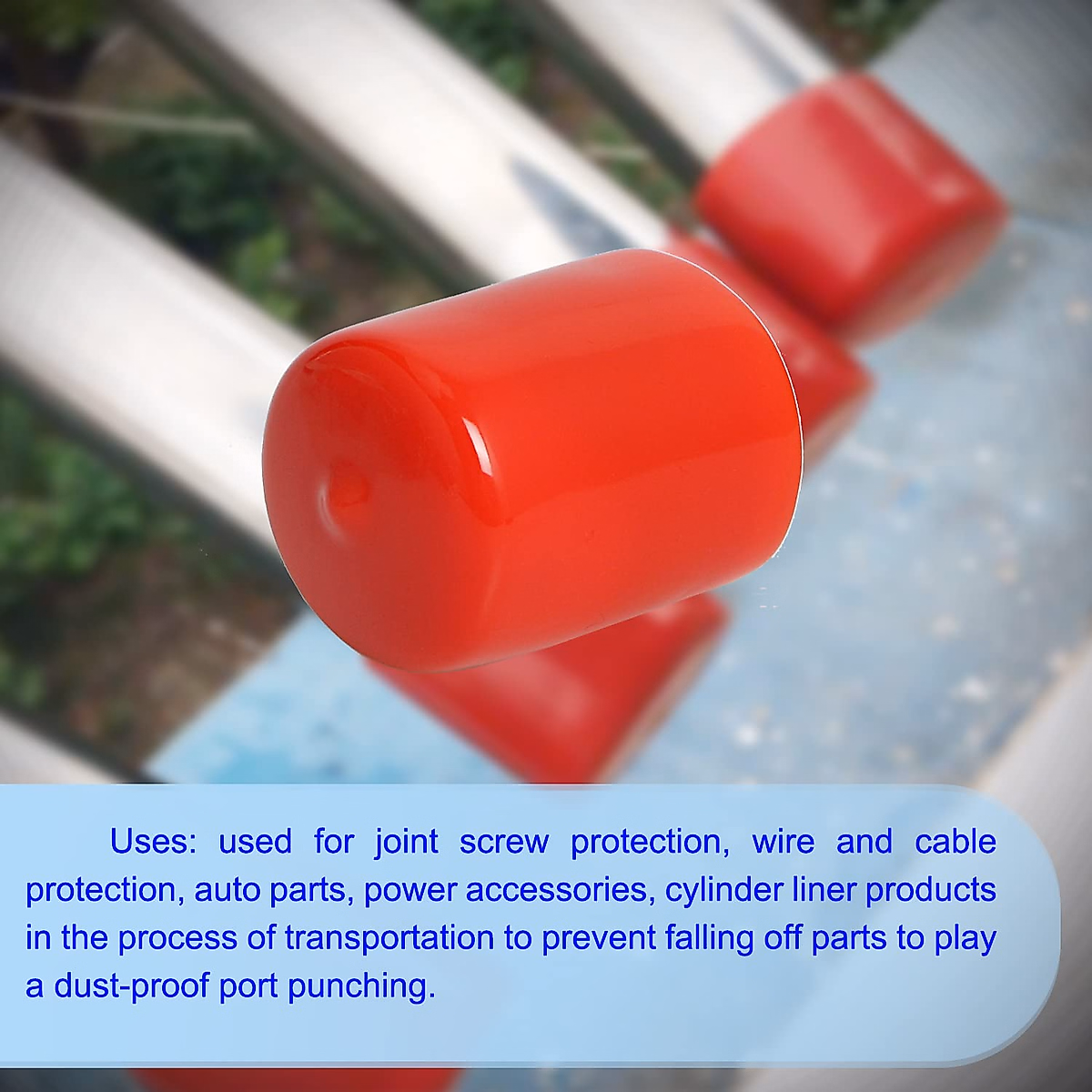 Aopin Rubber Round End Cap Cover 1-1/4 Inch (32mm) Screw Thread Protectors PVC Flexible Tubing Pipe Protective Bolt Screw Thread Protector Safety Cover | for Pipe Post Tubing Rod Cover 10 Pcs (Red)