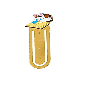 Starte 3Pcs Funny Cute Cat Theme Metal Bookmark for Cat Lovers Book Marker Lovely School Office Supplies for Kids