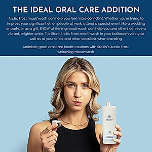 SNOW Oral Care Teeth Whitening Mouthwash | Alcohol Free Whitening Mouthwash | Promotes Fresh Breath and White Teeth | Made with Soothing Aloe for Sensitive Gums (Arctic Frost)
