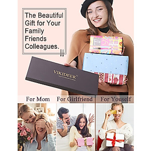 VIKIDEER Long Genuine Leather Gloves for Women Full Touchscreen Winter Warm Lined Elegant Type Little Bigger Black Meduim-12.7"