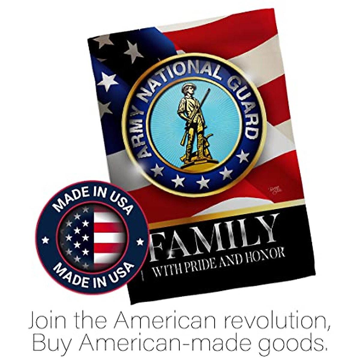 Breeze Decor Army National Guard Family Garden Flag Armed Forces ANG United State American Military Veteran Retire Official House Banner Small Yard Gift Double-Sided, Made in USA