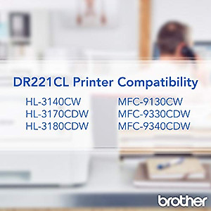 Brother Genuine-Drum Unit, DR221CL, Seamless Integration, Yields Upto 15,000 Pages, Color