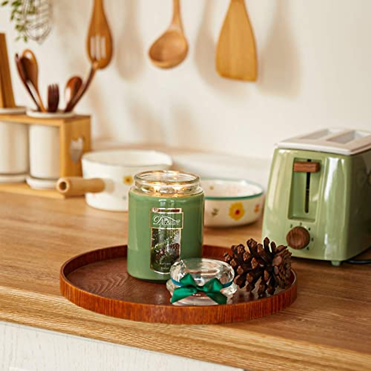 Decorlife 22 oz Scented Candles, Large Balsam & Cedar Christmas Candles with 2 Wicks, Strong Smelling and 110 Hours Long Lasting Time, 2-Pack