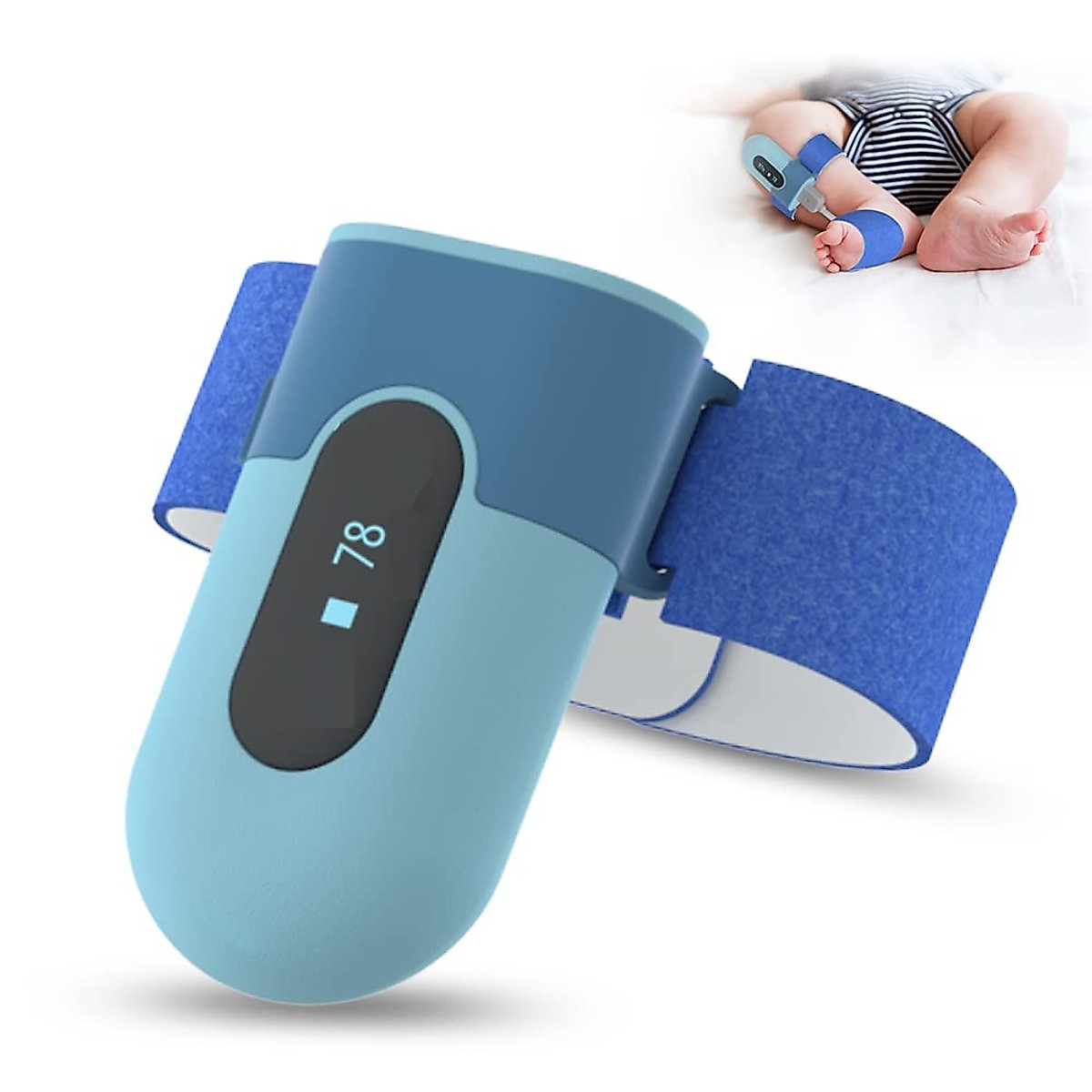 Baby Sleep Monitor, Track Baby Oxygen Level Pulse Rate and Movement, Wearable Foot Monitor with Bluetooth and Free APP, for Baby Safety, Fits Babies 0-36 Months