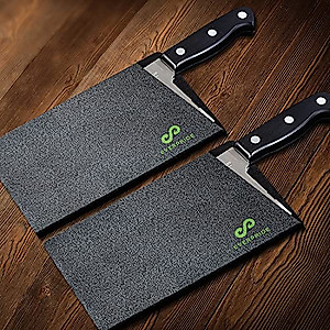 EVERPRIDE Butcher Chef Knife Edge Guards (2-Piece Set) Wide Knives Blade Edge Protectors - Meat Cleaver Knife Sheath Set - BPA-Free Chef Knife Covers Fits Blades Up To 8” x 4” – Knives Not Included