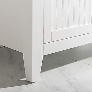 Luca Kitchen & Bath LC36VWW Balboa 36” Single Bathroom Vanity Set in Pure White with Carrara Marble Countertop and Farmhouse Sink