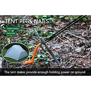 Boundless Voyage 6pcs Titanium Alloy Tent Pegs Outdoor Camping Awning Tent Stakes Lightweight Tent Nail 24CM-Ti4013P
