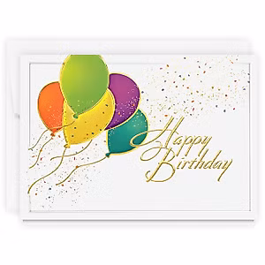 The Gallery Collection, 1 Count Card Pack, Birthday Card with Pearl Lined Envelope (Balloons Aloft)