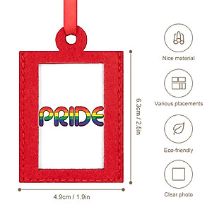 Rainbow Pride Christmas Photo Ornament Frame Red Picture Frame for Xmas Tree Hanging Decoration