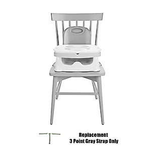 Replacement Parts for Fisher-Price Booster Seat - Fisher-Price Healthy Care Booster Seat DLT02 and V8638 ~ Replacement 3 Point Gray Strap ~ Waist and Crotch