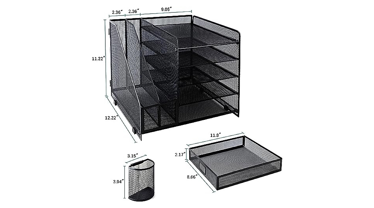 Metal Mesh Desk Organizer - Stay Organized Efficiently