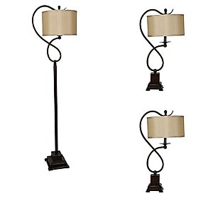 Crestview Collection AER160BRZG3 Steel Table/Floor LAMP Element Lighting