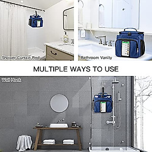 Bukere Portable Shower Caddy College Dorm Room Essential, Shower Caddy Tote Bag for Student, Girl, Women, Men, Separate Compartment, Large Capacity, Quick Dry Mesh Base for Travel, Gym, Camp