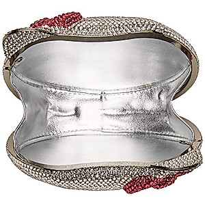 3-D Hello Kitty Cat Crystal Couture Clutch Special Occasion Holiday Party Evening Bag Silver