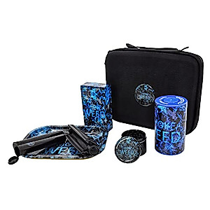 8.86 inches Metal Herb Grinder Rolling Tray Set, Bring a suitcase Premium Grinder, Blue