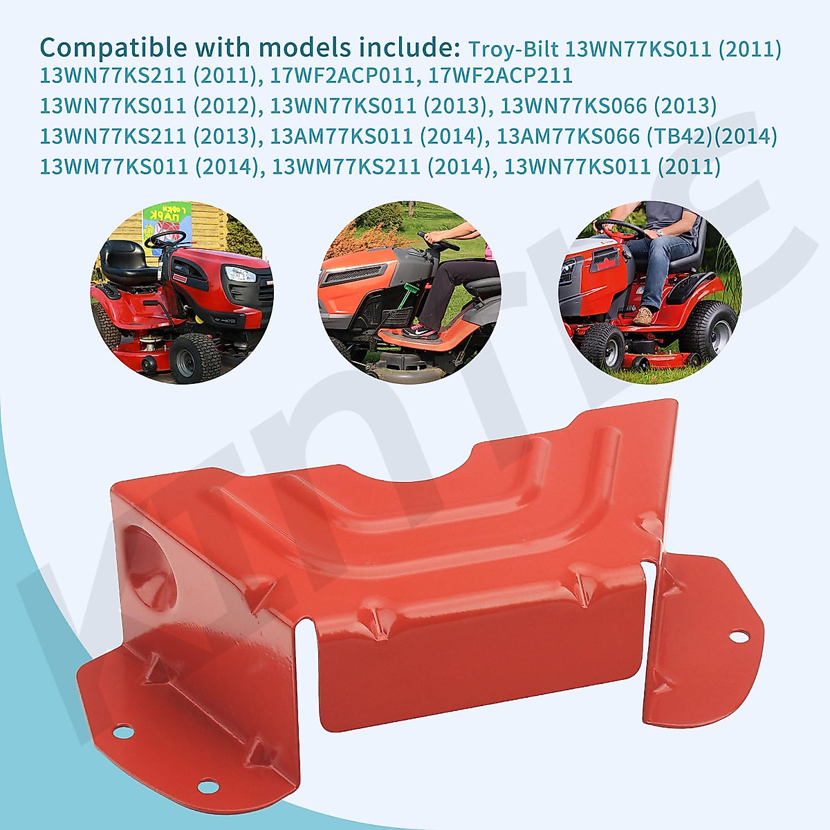 KINTLE 2 Set 783-06424A-0638 Deck Spindle Pulley Belt Guard Cover Compatible with MTD, Troy-Bilt, Craftsman Riding Lawn Mowers & Tractors with 42" and 46" Decks (Red)