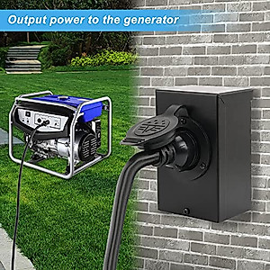 Luckyweld 30Amp Generator Inlet Box, NEMA L14-30P, 4Prone,125/250 Volt, 7500 Watts Generator Power Inlet Box, Weatherproof, Transfer Switch, Outdoor Use