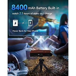 2022 Mini Pocket WiFi Projector 3D DLP 3600 Lumens WXGA HD LED Portable Wireless Video Projectors Support 1080P Airplay HDMI USB Auto Keystone Battery Pico for Gaming Home Theater Outdoor Movie Camp