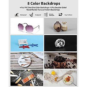 Glendan Portable Light Box Photography, 16"x12" Professional Dimmable Photo Box with 112 High Color Rendering Index LED Lights & 8 Color PVC Backdrops for Jewelry and Small Item Product Photography