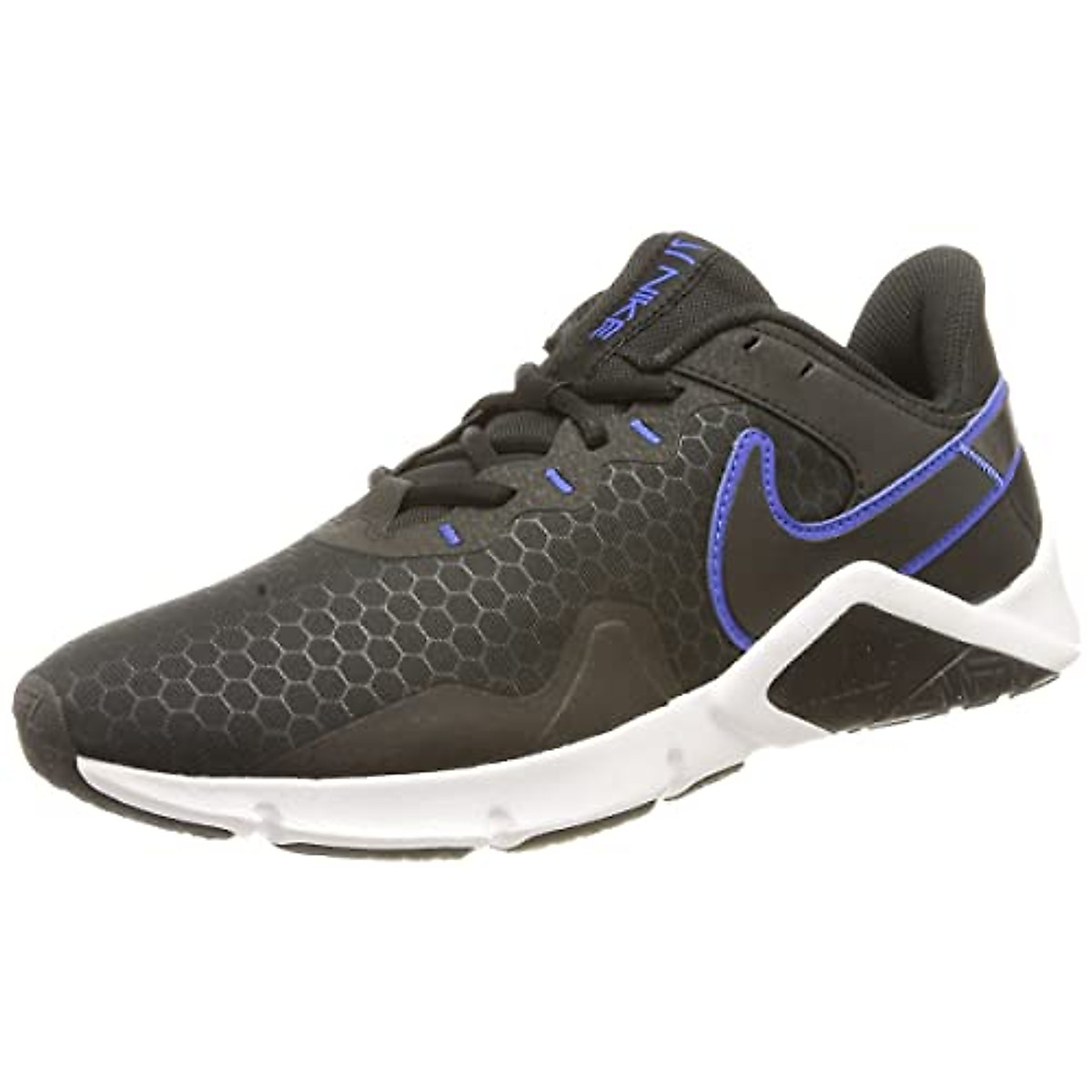 Nike "Legend Essential 2" (CQ9356-403) Men's Training Shoes, Black/Racer Blue, Size: 10.5