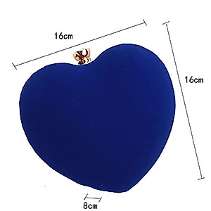 Reberomantic Goodbag Heart Shaped Evening Purse Velvet Clutch Purse Solid Evening Bag, Blue