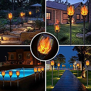 Upgraded Solar Torch Lights,YoungPower Waterproof Flickering Flames Solar Lights Outdoor Landscape Decoration Lighting Dusk to Dawn Auto On/Off Security Light for Garden Patio Deck Yard Driveway,1Pack