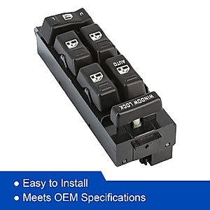 Power Window Switch Master Control Driver Side Compatible for 2000 2001 2002 Chevy Silverado Tahoe Suburban & GMC Yukon XL Sierra 1500HD 2500HD 3500, 02 Cadillac Escalade OE Replace 15062650