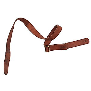 WerKens Genuine Leather Adjustable Mandolin,Ukulele Strap Belt, Soft Feel Comfortable Grip Slim Design - Brown - 1.40" inch Wide