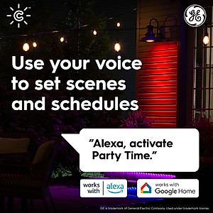 GE CYNC Smart LED Light Bulbs, Color Changing Lights, Bluetooth and Wi Fi Lights, Works with Alexa and Google Home, PAR38 Outdoor Floodlights (2 Pack)