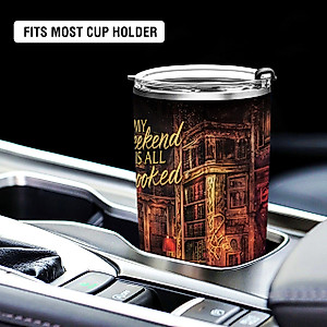 Bad Bananas Gifts for Book Lovers and Readers - My Weekend is all Booked - Red - 20oz Stainless Steel Tumbler