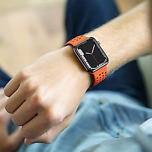 Toutouzhang Sport Bands Compatible with Apple Watch Band 38mm 40mm 41mm 42mm 44mm 45mm 49mm SM ML for WomenMen Waterproof Soft Silicone Replacement Strap Accessories for iWatch Ultra SE Series