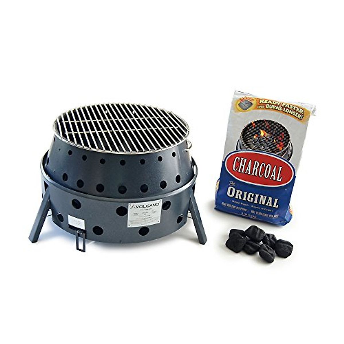 Volcano Grills 3-Fuel Portable Camping Stove/Fire Pit, Charcoal, Collapses down to 5 inches; for convenient portability and storage (VL-20-300)