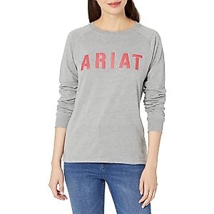 Ariat Female Rebar CottonStrong Block T-Shirt Heather Grey Large