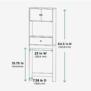 Zenna Home Drop Door Over the Toilet Bathroom Spacesaver, Bath-Storage Shelves, White