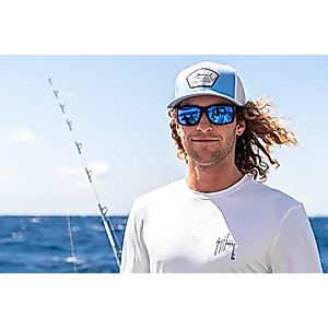 Guy Harvey Men's Cali Vibes Mesh Trucker Hat, Powder Blue, One Size