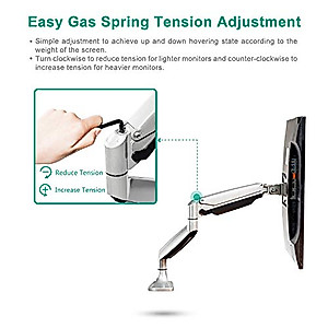 EleTab Single Monitor Arm Stand Full Motion Height Adjustable Monitor Desk Mount Fits for Computer Screen 13 to 34 inches, Hold up to 19.8 lbs